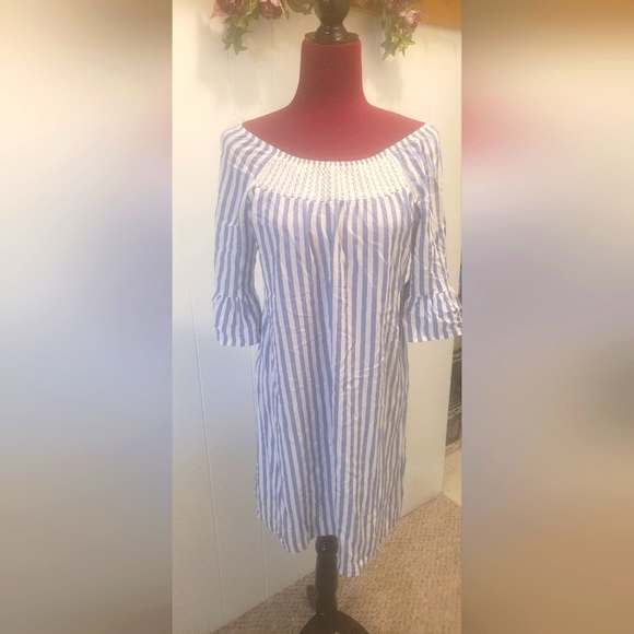 NAIF | Dresses | Naif Womens Summer Dress Blue Striped S M Boutique Off ...